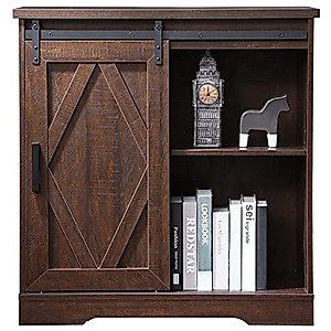 WAMPAT Buffets & Sideboards Buffet Table 2 in 1 Bar Cabinet with 2 Doors for Dining Room，Brown