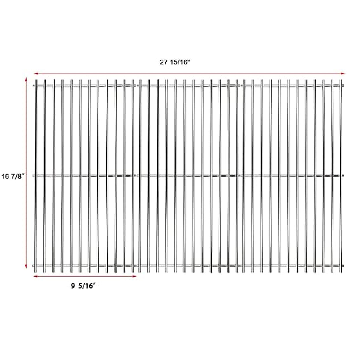 Hisencn 16 7/8" Grill Grates Replacement for Charbroil 463436213, 463436214, 463436215, 463420508, 463440109, 463441312, 463441514, Thermos 461442114, Stainless Steel Cooking Grate, G432-1800-W1