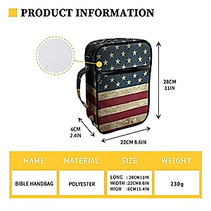 GLENLCWE Retro Style Boho Aztec Bible Bag Bible Cover for Women and Men Bible Bag with Pocket Durable Zipper Bible Holder Bag Carrying Case Portable