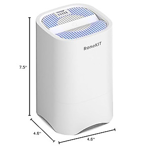 RoneKIT Small Air Purifiers for Home, HEPA Air Purifiers for Small Room, Portable Mini Air Purifier for Office, Desktop, Bedroom, Quiet Air Cleaner for Smoke, Dust, Odor(White)