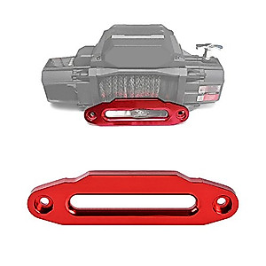 RED 10 inch High-Grade Aluminum 8000-15000 LBs Hawse Fairlead for Car SUV ATV UTV Pickup Truck Offroad Synthetic Winch Rope Cable