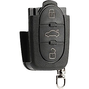 Flip Key Fob Keyless Entry Remote Shell Case & Pad fits VW Beetle Cabrio Golf Jetta Passat 1998 1999 2000 2001 (HLO1J0959753F)