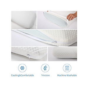 DLIGHT BD Slim 3.2" Stomach Sleeping Memory Foam Pillow-Thin, Flat, Soft Yet Supportative for Belly, Back& Stomach Sleepers