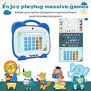 fannay Kids Tablet, US Plug 100‑240V 5500mAh Support WiFi 4GB & 32GB HD 1080P Dual Camera 7 Inch Quad Core Kids Tablet for Android (Blue)