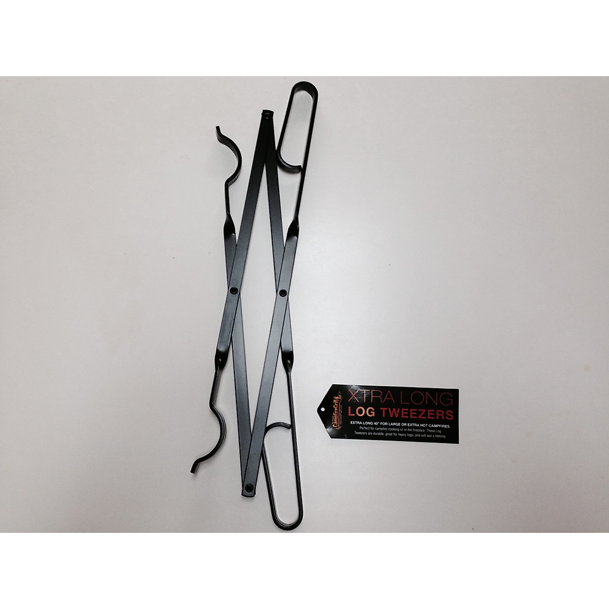 The Perfect Campfire Grill Extra Long Log Tweezers, Heavy Duty Fireplace Tongs, 40"