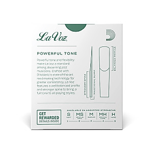 D'Addario La Voz Bb Clarinet Reeds, Strength Medium, 10-pack - RCC10MD