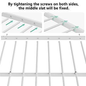 Elephance Full Size Bed Frame with Headboard and Footboard, Metal Platform Bed Frame with 14 Inch Storage Space No Box Spring Needed Easy Assembly for Adult White