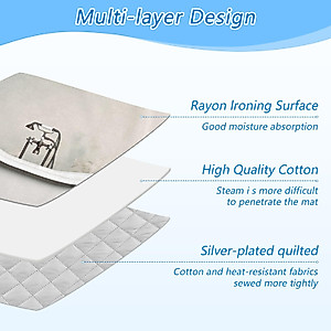 GOODOLD Bathtub Ironing Mat Portable Travel Ironing Pad for Washer,Dryer,Table Top, Iron Board Alternative Cover, Large Heat Resistant Ironing Blanket