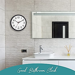 Wall Clock, 12-Inch Silent Non-Ticking Easy to Read, Quartz, Battery Operated, Analog, for Classroom, Office, Kitchen, Bedroom,