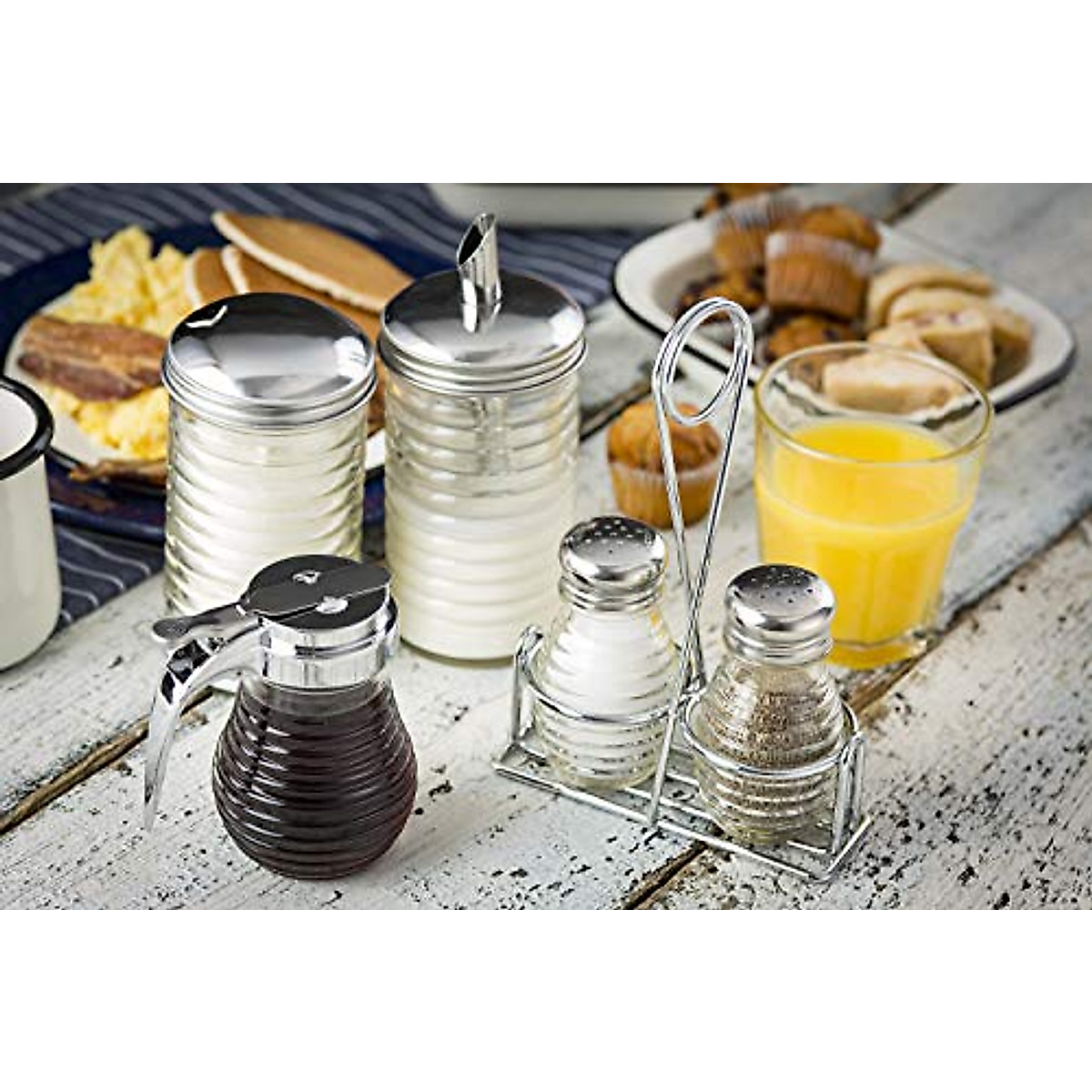 TableCraft Glass Beehive Sugar Pourer w/ Side Flap Cover,355 milliliters