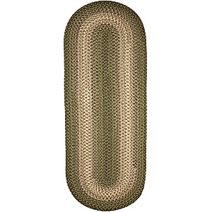Super Area Rugs Oval 2X6 Herb Garden Braided Rug Hartford Primitive Decor Rug - Indoor Outdoor - 2' X 6' Runner Braided Rug Kitchen Rug - Hallway Rug