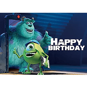 Cartoon Monsters Randall Boggs Photography Backdrops Blue Monsters Randall Boggs Kids Boys Birthday Newborn Baby Shower Supplies Photo Background 5x3ft Booths Studio Booth Props