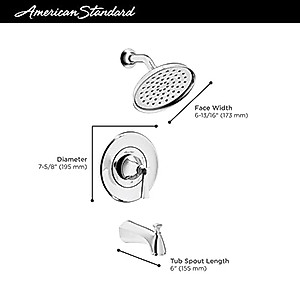 American Standard Rumson Single-Handle 1-Spray Tub and Shower Faucet with 1.8 GPM in Matte Black (Valve Included)