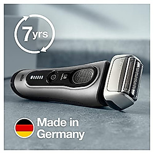 Braun Electric Razor for Men, Series 8 8457cc Electric Foil Shaver with Precision Beard Trimmer, Cleaning & Charging SmartCare Center, Galvano Silver