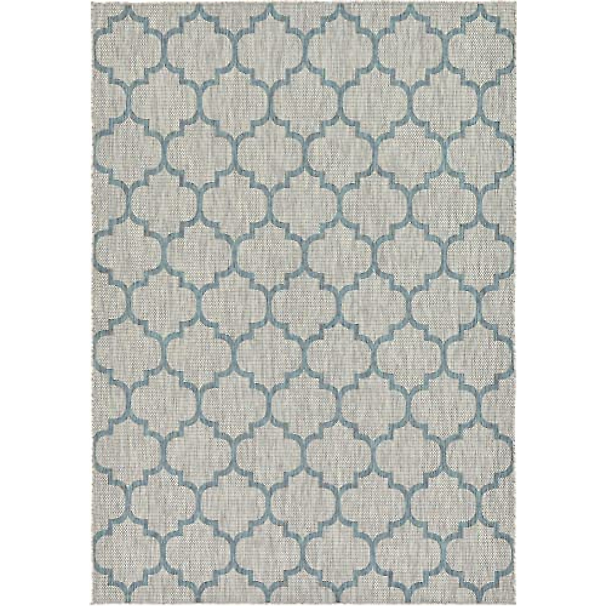 Unique Loom Outdoor Trellis Collection Area Rug (7' 1" x 10' Rectangle, Gray/ Ivory)