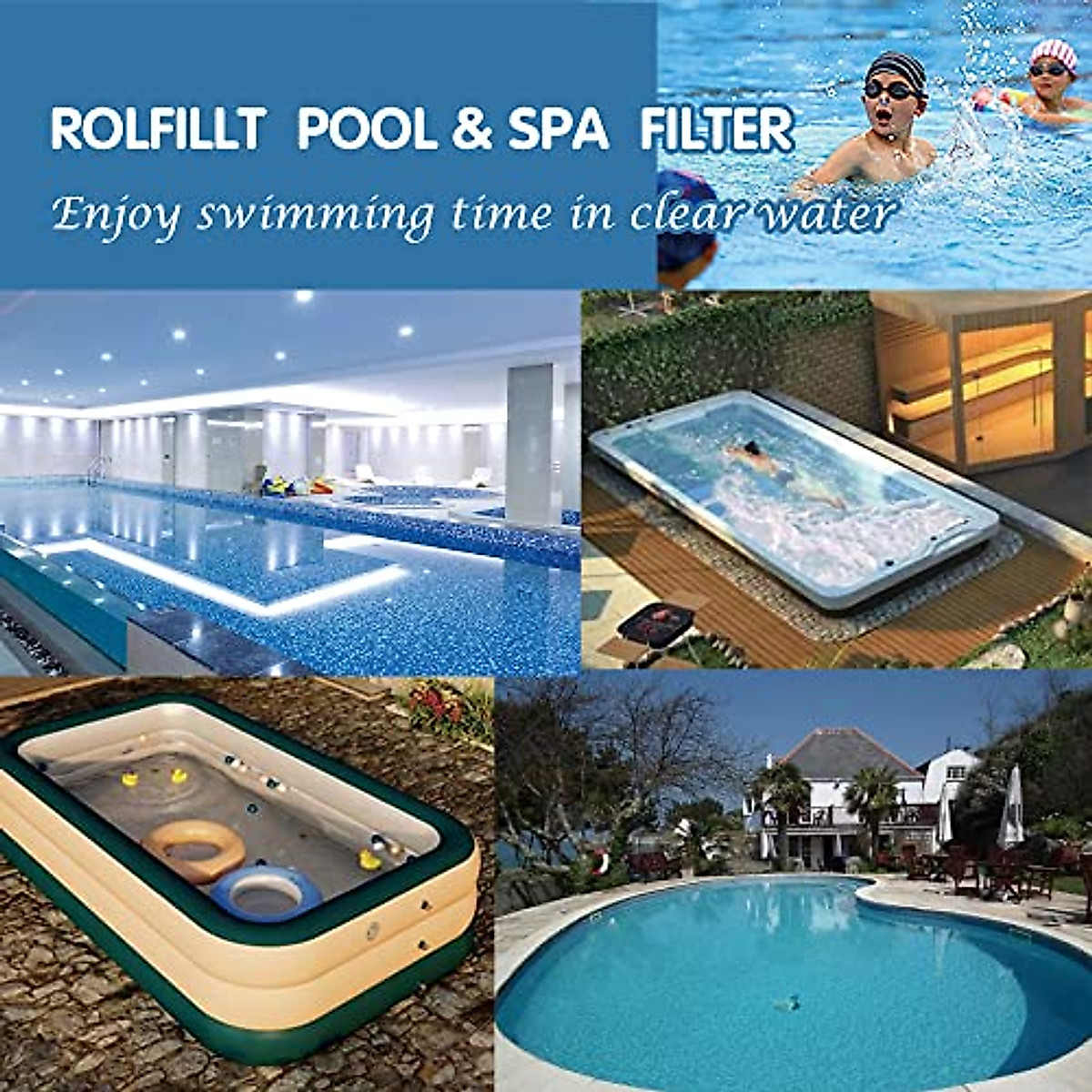 ROLFILLT PRB25-IN Hot Tub Filter Replace Pleatco PRB25-IN,Unicel C-4326, Guardian 413-106, Filbur FC-2375, 3005845, 17-2327, 100586, 33521, 25392, 817-2500, 5X13 Drop in Spa Filter 2 Pack