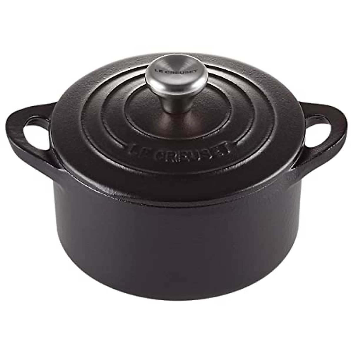 Le Creuset Enameled Cast Iron Mini Cocotte with Lid, 1/3 qt., Licorice, Black