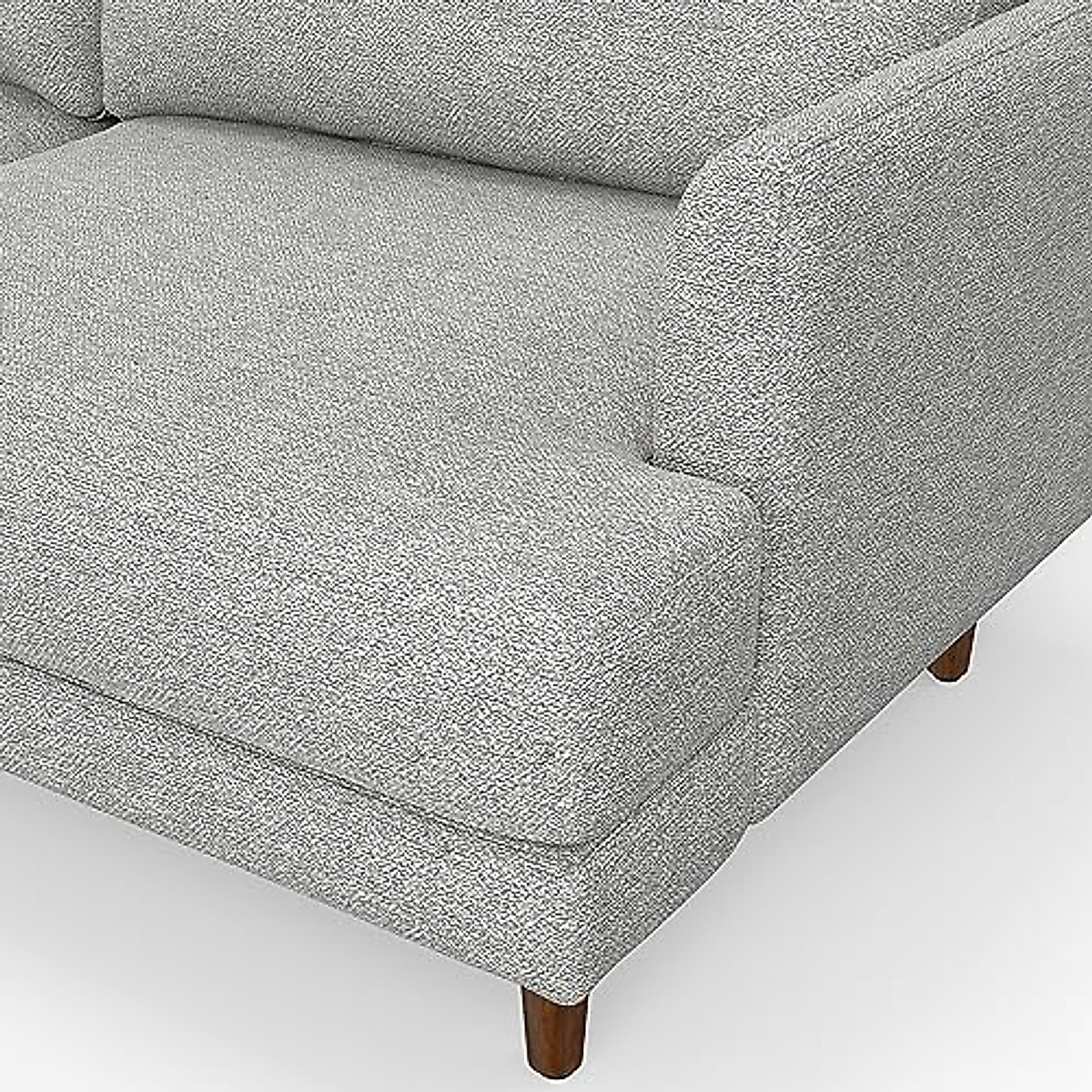SIMPLIHOME Livingston Mid-Century Modern 90 Inch Wide Sofa in Mist Grey Woven-Blend Fabric, For the Living Room and Family Room