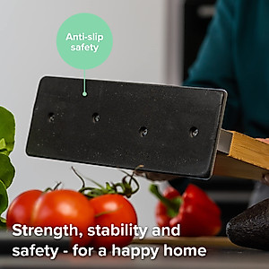 Coninx Double Sided Magnetic Knife Block - Magnetic Knife Holder - Knife Magnet - Bamboo Knife Holder - Knife Block without Knives - Magnetic Knife Stand (Bamboo Vertical)