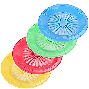 Trenton Gifts 10-Inch Reusable Plastic Paper Plate Holders, Picnic Supplies (12 Set - Assorted Colors)