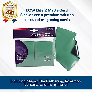 BCW Elite2 Anti-Glare Card Sleeves - Seafoam | Matte Front & Textured Back | Archival-Safe & Acid-Free | Fits Standard 2½" x 3½" Cards | Durable Protection TCG Card Sleeves
