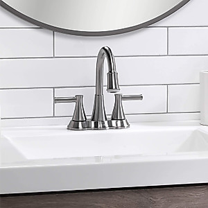Aqua Vista 22-B42CPL-BN-AV Bathroom Sink Faucet, Two Handle w LED Light Brushed Nickel