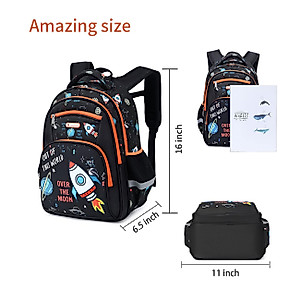 Kid Bookbag Boy Kindergarten Elenemtary Preschool Multi Compartment Backpack, Chest Strap Side Pockets