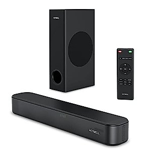 Heymell 2.1CH 160W Soundbar for TV with Subwoofer,Powerful and Clear Bass, Clear Voice, No Background Noise,DSP 3D Surround Sound Bar,TV Soundbar HDMI ARC Optical,HDMI Cable (Included)