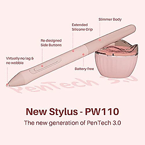 2023 HUION Inspiroy 2 Small Drawing Tablet with Scroll Wheel 6 Customized Keys Battery-Free Stylus for Digital Art, Design, Sketch, 6x4inch Graphics Tablet Works with Mac, PC & Mobile, Pink