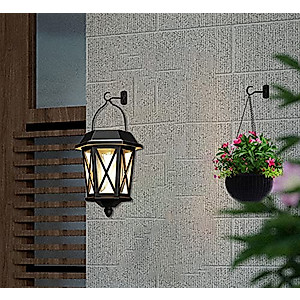 ASZUNE Plant Hook 6inch,Plant Hanger Shepherds Plant Bracket for Wall Hanging Wind Chimes Lanterns,Bird Feeder,Flower Basket,Home Decor Indoor & Outdoor 2 Pack Black