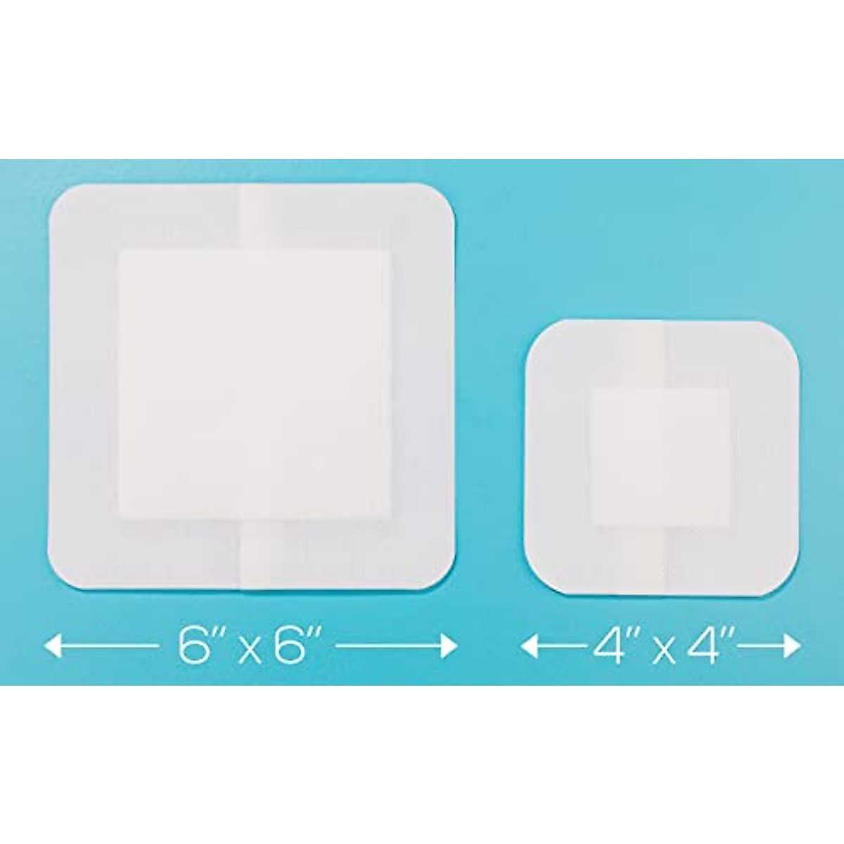 GauzeCare Island Dressing 6x6 (inch) 25 Pcs| Individually Packed Sterile Bordered dressing | 4x4 Non-Stick Pad in Center with Acrylic Adhesive Borders| Water-Resistant Adhesive Pads for Wound Care