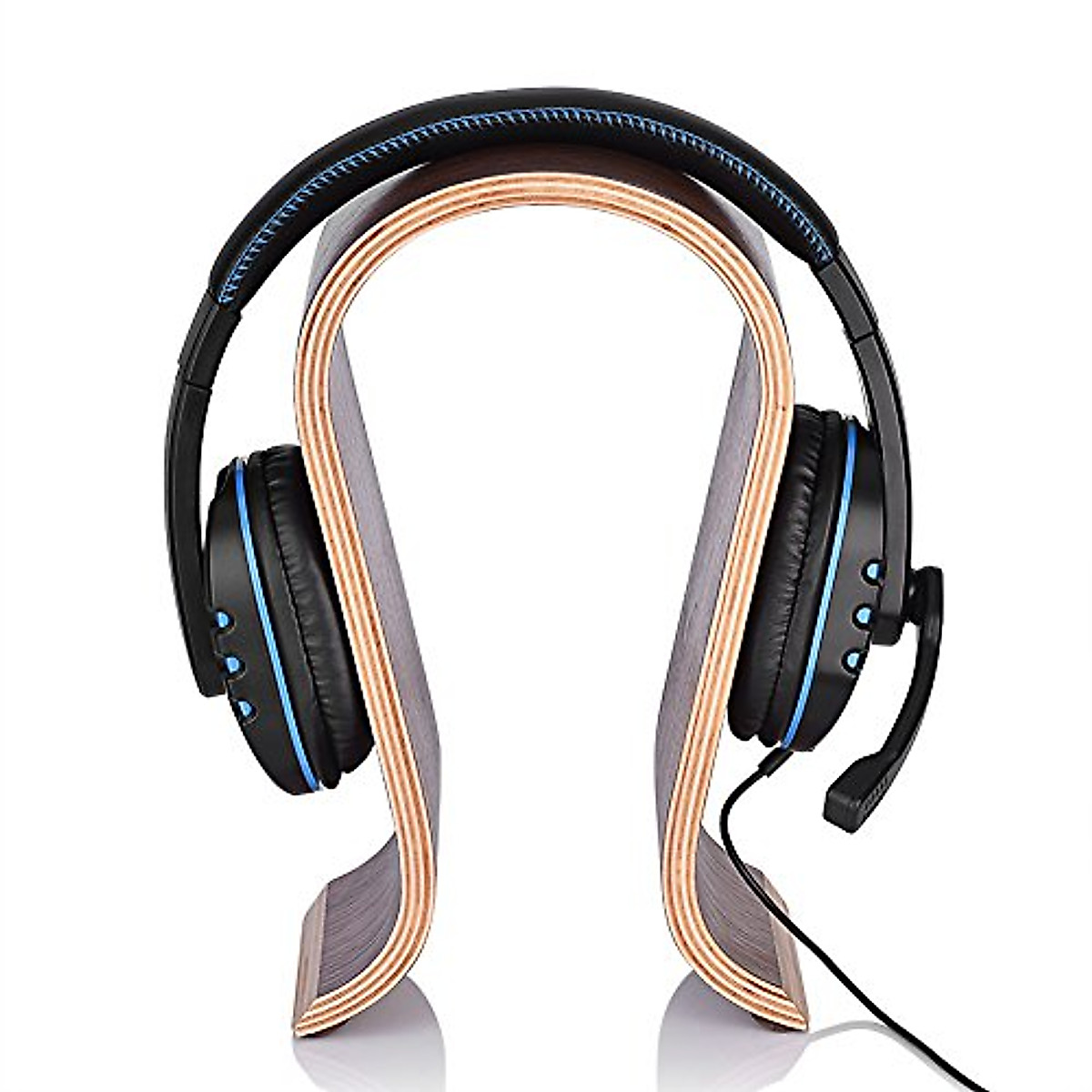 Jacksking Headset Hanger, U Shape Wood Headphones Stand Holder Hanger Wooden Headset Desk Display Shelf Rack, Headphones Stand