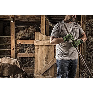 John Deere Men's Split Cowhide Leather Palm Gloves, Cut Resistant, Keystone Thumb, Flexible Fit, Green/Black, 2X-Large (JD00035-2XL)