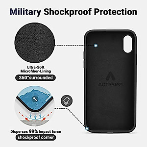 AOTESIER iPhone XR Case Ultra Slim Thin Silicone Cover with Full Body Protection [Anti-Scratch Microfiber Lining] Shockproof Bumper Case Compatible with iPhone XR 6.1 inch, Pure Black
