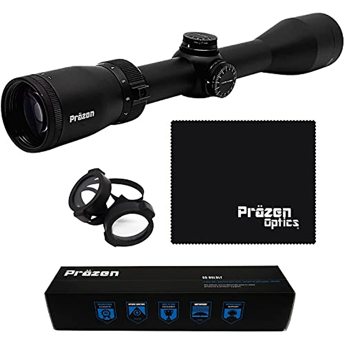 Prazen Optics Ridgesite Riflescope, Second Focal Plane, Fully Multi Coated Lens', IPX7 Waterproof, Capped Turrets, Premium Quality Scope (SHR Reticle, 4-12x40)…