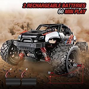 MaxTronic RC Cars,High Speed Remote Control Car for Adults,1:18 Scale 36 KM/H 4WD Off Road RC Monster Truck,All Terrain Electric Cars Two Rechargeable Batteries Included for Boys Girls