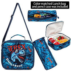 Jasminestar Rolling Backpack for Girls 18inch with Lunch Bag and Pencil Case, Lightweight School Bookbags for Boys and Girls