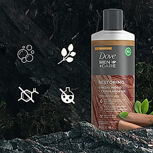 Dove Men+Care Body Wash For Fresh, Healthy-Feeling Skin Sandalwood + Cardamom Oil Cleanser That Effectively Washes Away Bacteria While Nourishing Your Skin 18 oz 4 Count