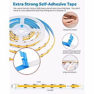 Aclorol USB COB LED Strip Lights Warm White Led TV Backlight 5V 1M 3.28FT 320Leds 3000K CRI85+ FCOB COB Flexible Lights with 1M USB Powered for Bedroom Under Cabinet Kitchen DIY Lighting Project