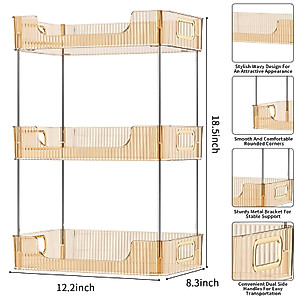 KSDSOAM 3 Tiers Bathroom Countertop Organizer, Cosmetics Skincare Organizers Holder for Perfume, Bathroom Organizers and Storage for Dresser Vanity Tray Sink (Gold)