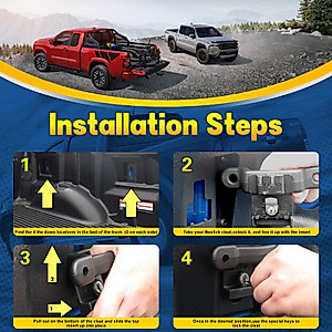 SPEEDWOW Bed Tie Down Anchors Brackets Box Link with Plates Compatible with 2015-2021 F150 F250 F350 & Raptor 2022 2021-2015 Truck Bed Tie Downs Car f150 Accessories FL3Z99000A64B FL3Z-9928408-AB