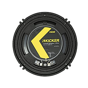 KICKER CSC65 CS Series 6.5 Inch 300 Watt 4 Ohm 2-Way Car Audio Coaxial Speakers System with Polypropylene Cone, PEI Tweeters & EVC Technology, Pair (Renewed)