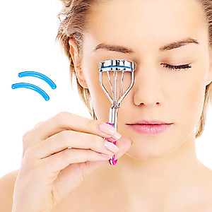 Zhehao Eyelash Curler Refill Eyelash Curler Pad Silicone Rubber Curler Replacement Refill Pad for Universal Eyelash Curler with Clear Storage Box (Blue, Light Blue, Green 2, White)