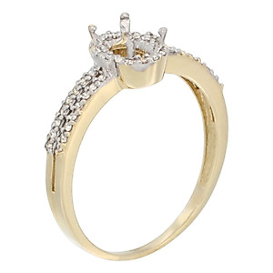 14K Yellow Gold Natural Emerald Ring Oval 6x4mm Diamond Accent, size 10