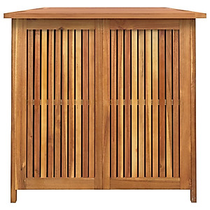 loibinfen Solid Wood Patio Storage Box, Solid Wood Deck Box, Garden Backyard Storage Box, Outdoor Storage Container, 78.7"x31.5"x29.5" Solid Wood Acacia