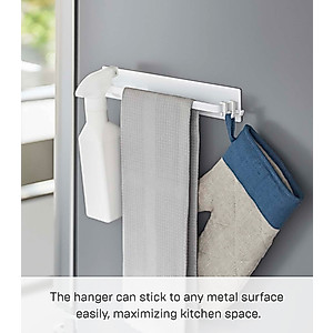 YAMAZAKI Magnetic Kitchen Hanger Home | Steel | Towel Holder, One Size, White