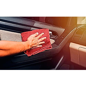 TOALLA Cotton Shop Towels Red – (Pack of 150) Size 14x14 Inches Cleaning Rags – Absorbent Shop Rags and Multipurpose Cleaning Towels for Automobiles, Industries, Garage and Homes