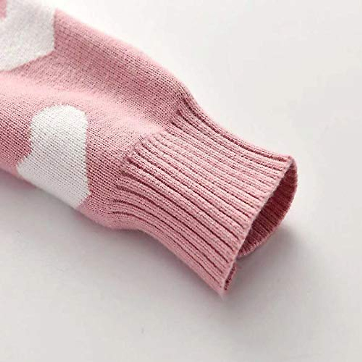 WALLARENEAR Toddler Baby Girl Valentine Dress Kids Heart Long Sleeve Knit Sweater Dress Pleated Dress Fall Winter Warm Outfits (Pink, 2-3 Years)