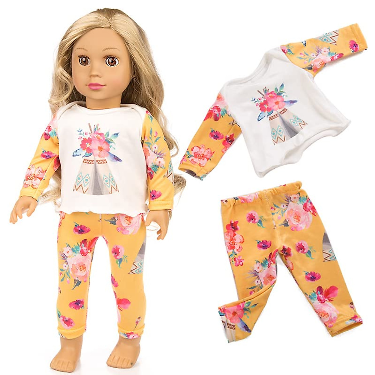 ZQDOLL 19 pcs American Doll Clothes Gift for 18 inch Doll Clothes and Accessories, Including 10 Complete Sets of Clothing