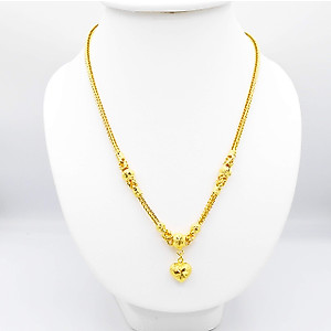 Chain 24k Thai Baht Yellow Gold Plated Filled Necklace Jewelry Women 20" Pendant Heart